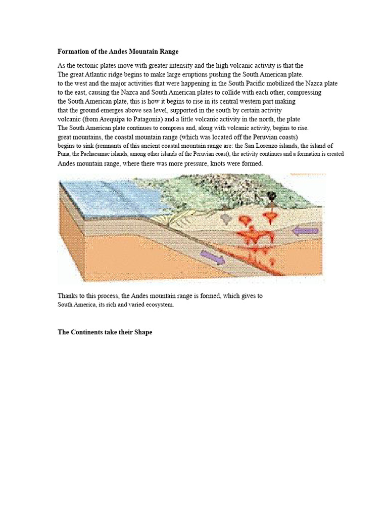 Andes Mountain Range Formation Explained | PDF