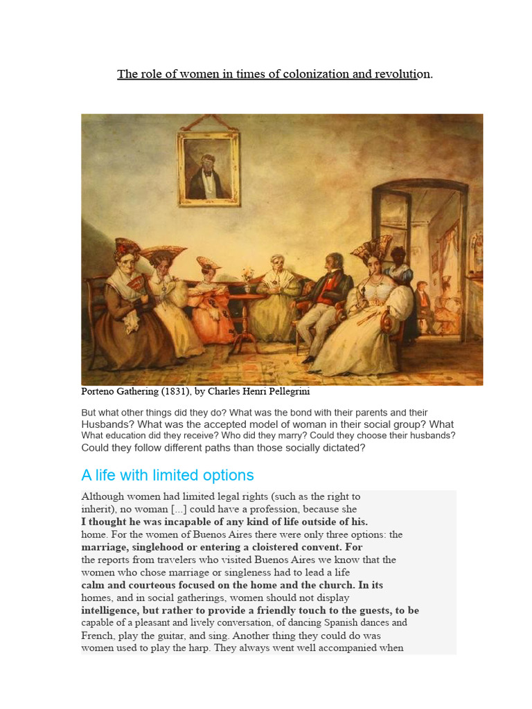 Women's Roles in Colonial Buenos Aires | PDF