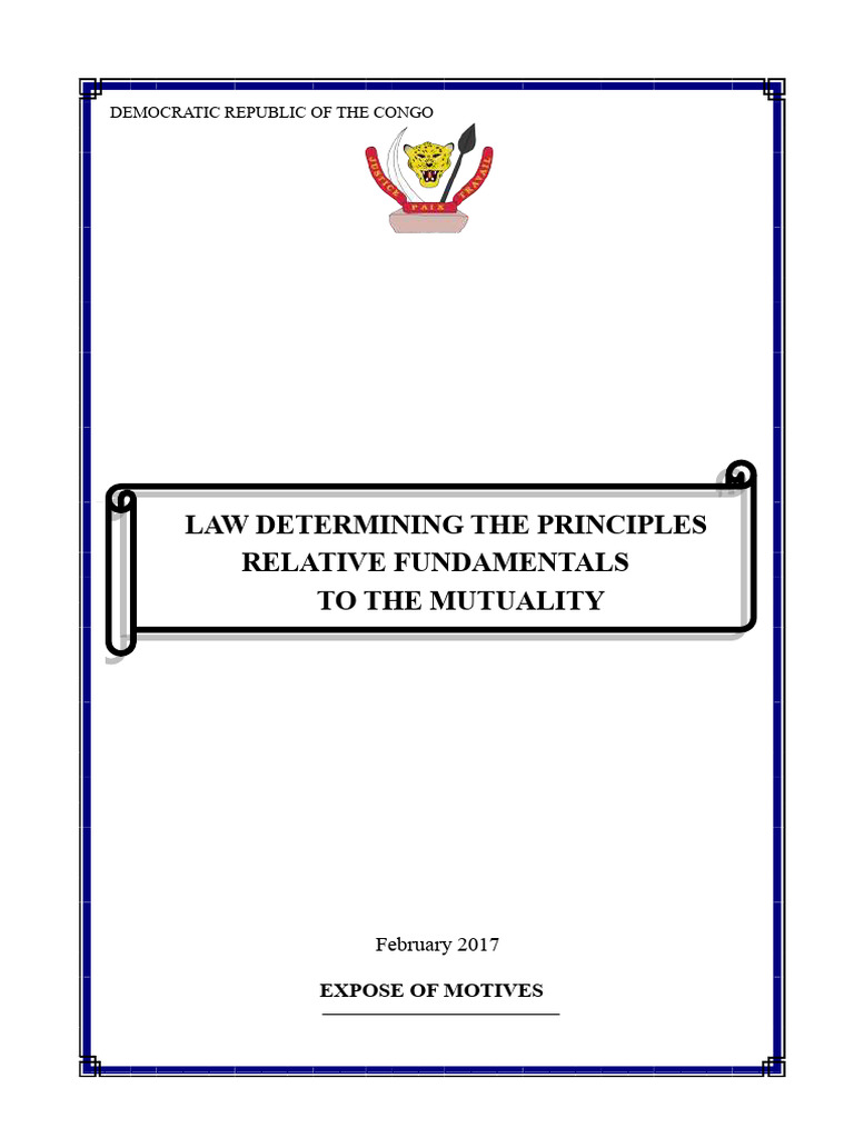 DRC Law on Mutuality Principles 2017 | PDF | Insurance | Liquidation