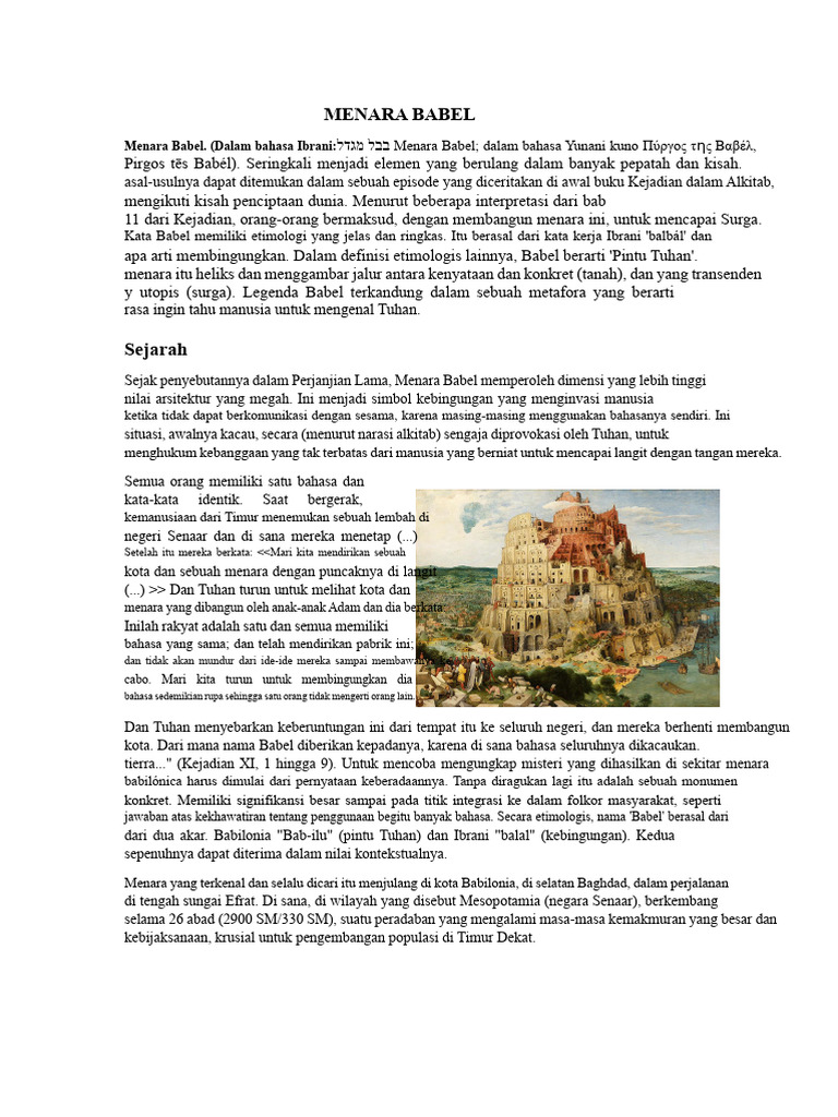 Sejarah dan Makna Menara Babel | PDF