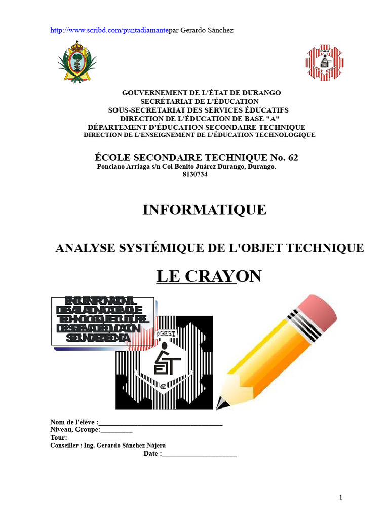 Analyse systémique du crayon technique | PDF | Crayon | Environnement ...