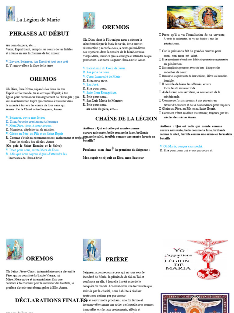 Prières de la Légion de Marie | PDF | Prière | Marie, mère de Jésus