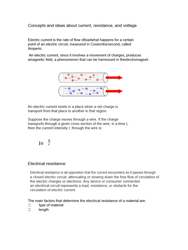 Understanding Electric Current and Resistance | PDF | Voltage ...