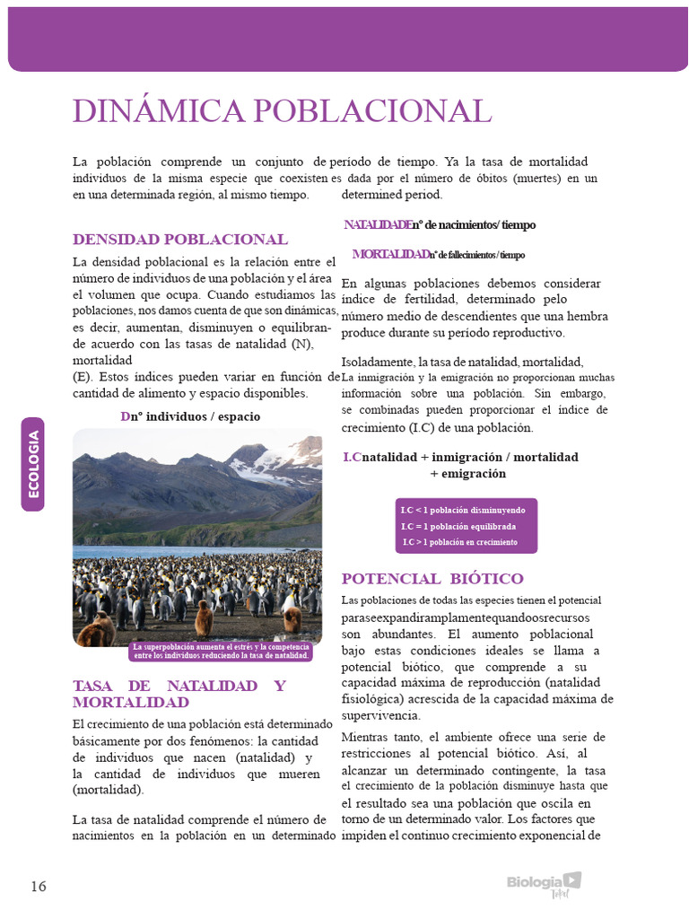 Dinámica Poblacional: Natalidad y Mortalidad | PDF | Entorno natural ...
