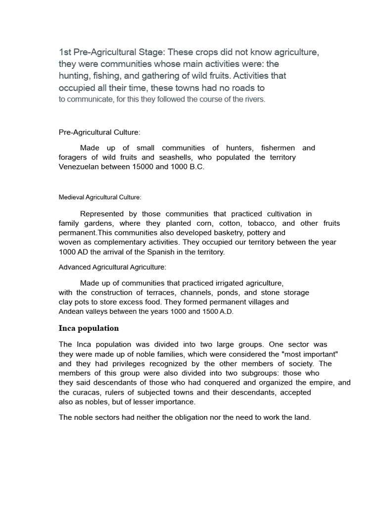 Pre-Agricultural and Inca Cultures Overview | PDF | Maya Peoples