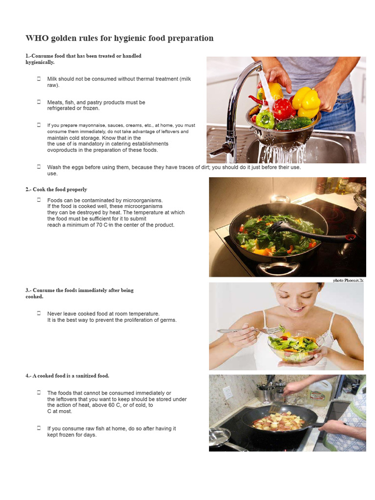 WHO Guidelines for Safe Food Preparation | PDF | Hygiene | Foods