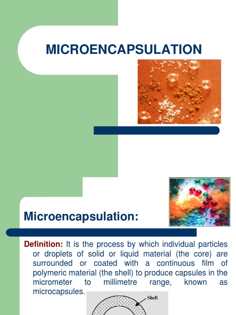 Micro Encapsulation | PDF | Chemistry | Materials