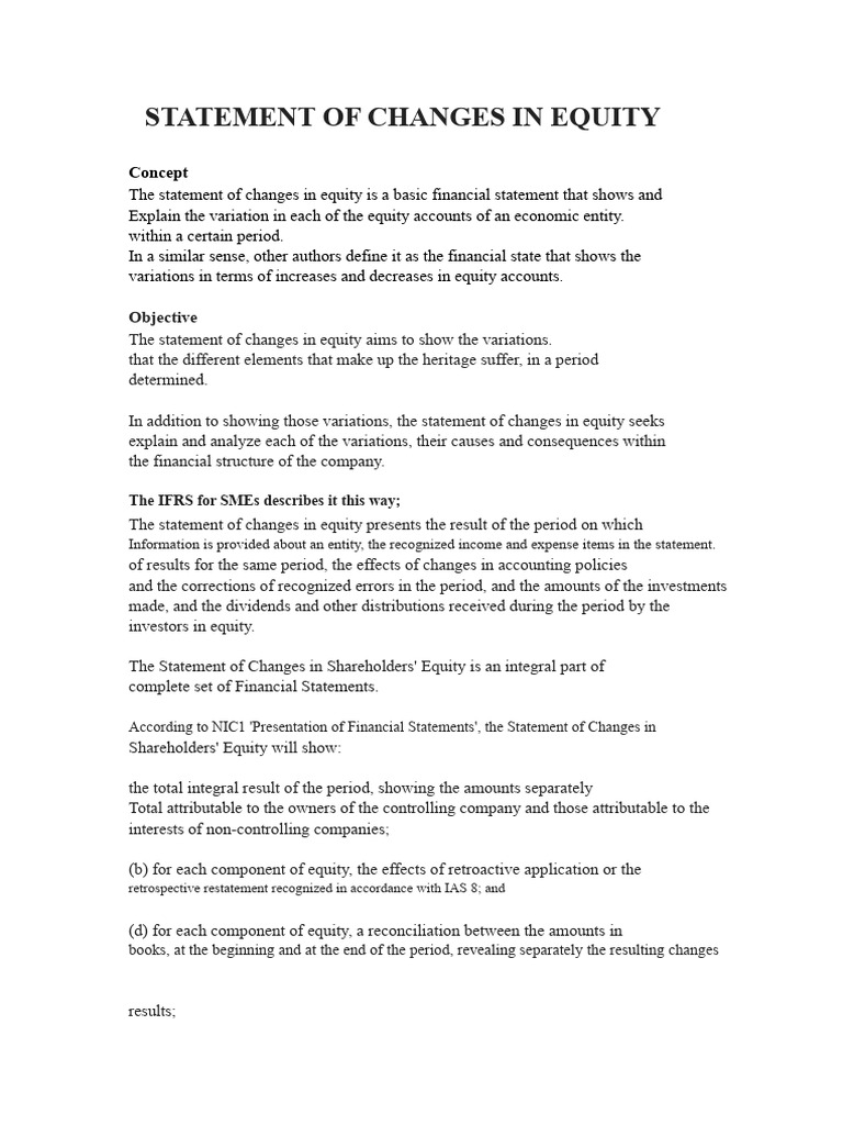The Statement of Changes in Equity | PDF | Equity (Finance) | Dividend