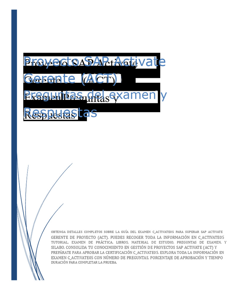 SAP Activate Project Manager ACT Exam Qu PDF | PDF | Gestión de proyectos