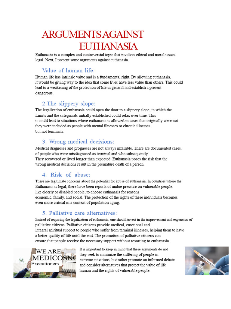 Arguments Against Euthanasia | PDF