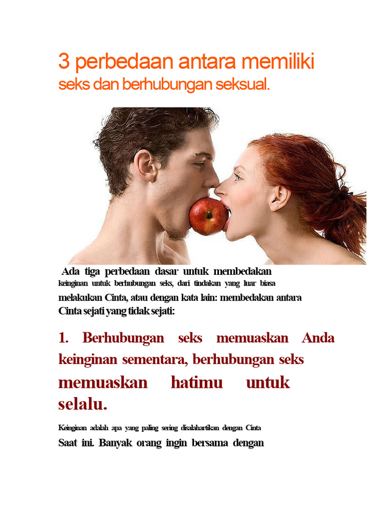 Perbedaan Seks dan Cinta Sejati | PDF