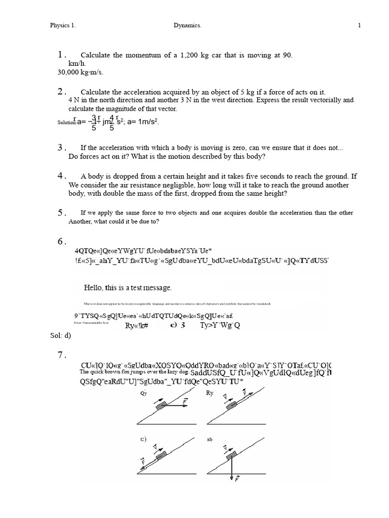 Physics 4th ESO Dynamics, Newton's Laws Problem Solving | PDF | Force ...