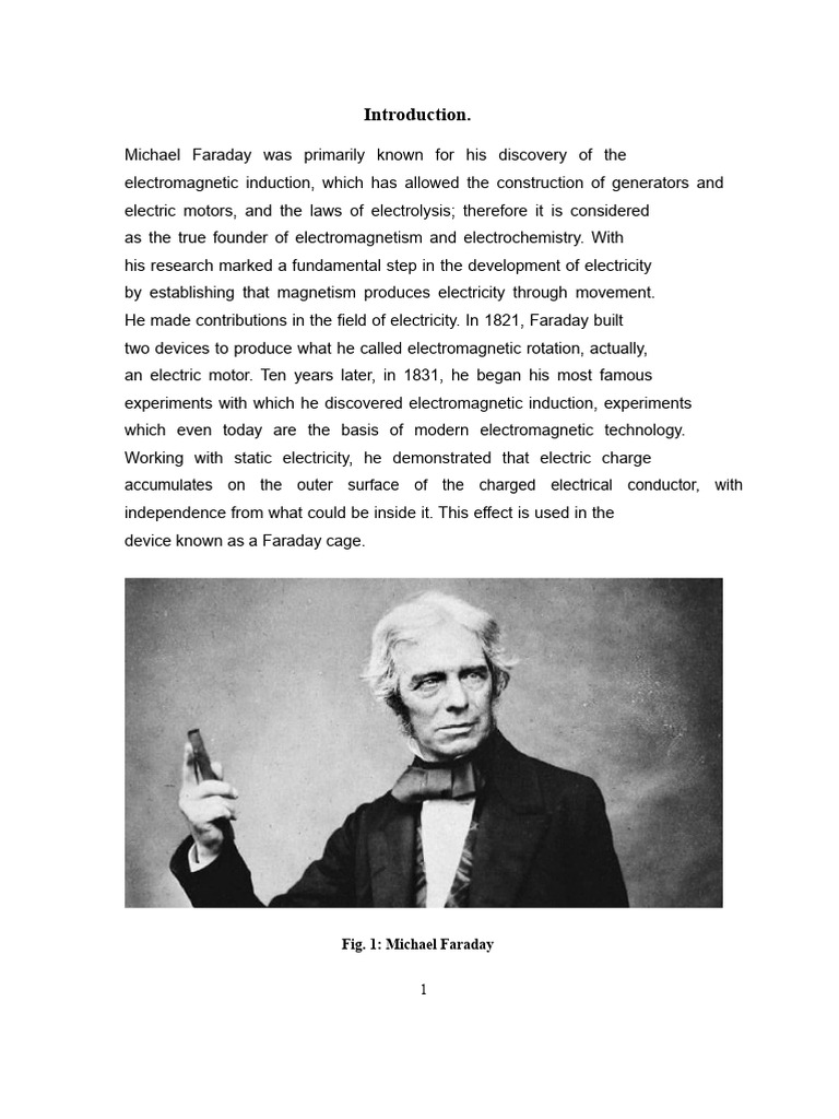 Michael Faraday: Pioneer of Electromagnetism | PDF | Electricity ...