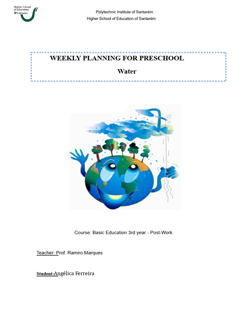 Weekly Planning For Preschool - Water | PDF | Water | Communication