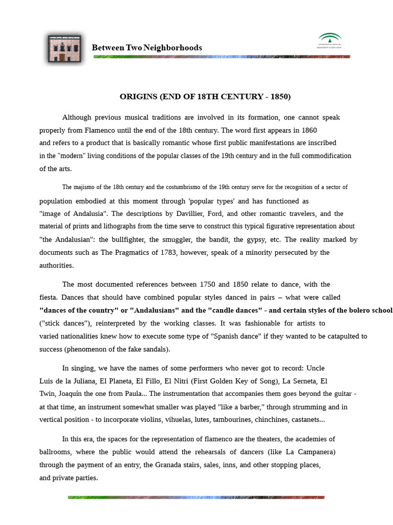 Flamenco's Evolution: 18th-20th Century | PDF | Spanish Styles Of Music