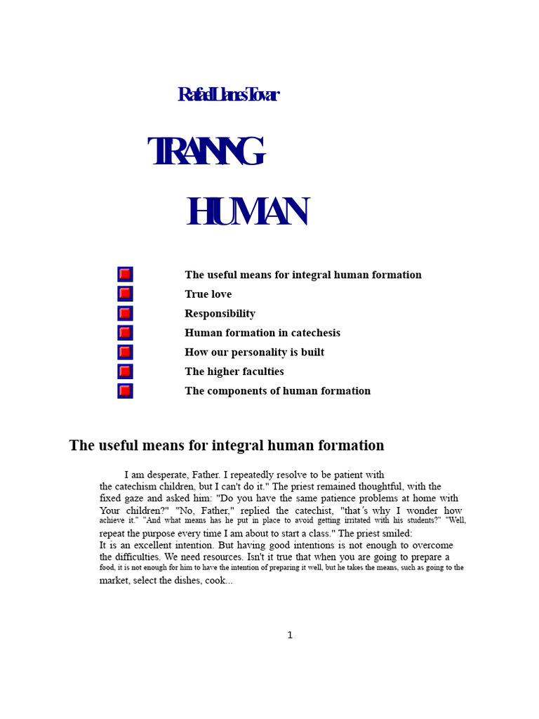 Practical Means for Human Formation | PDF | Catechism | God