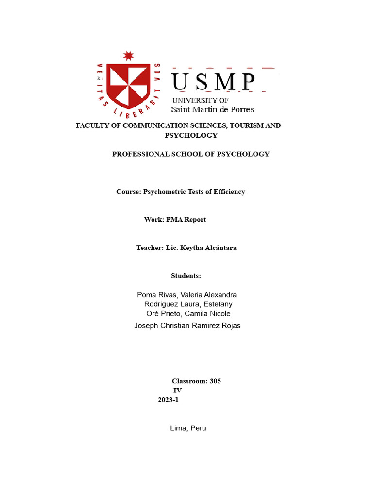 PMA Evaluation Report | PDF | Intelligence Quotient | Reason