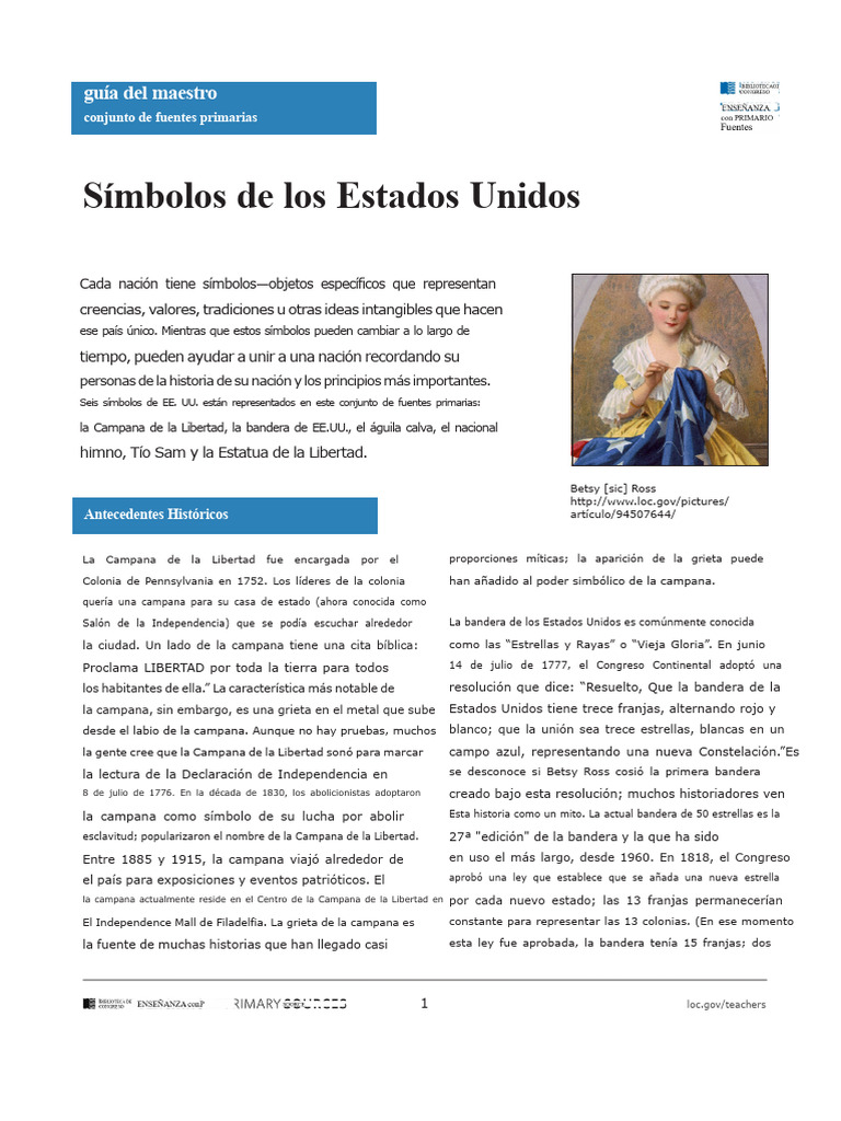 Símbolos de Los Estados Unidos | PDF | Bandera de los estados unidos