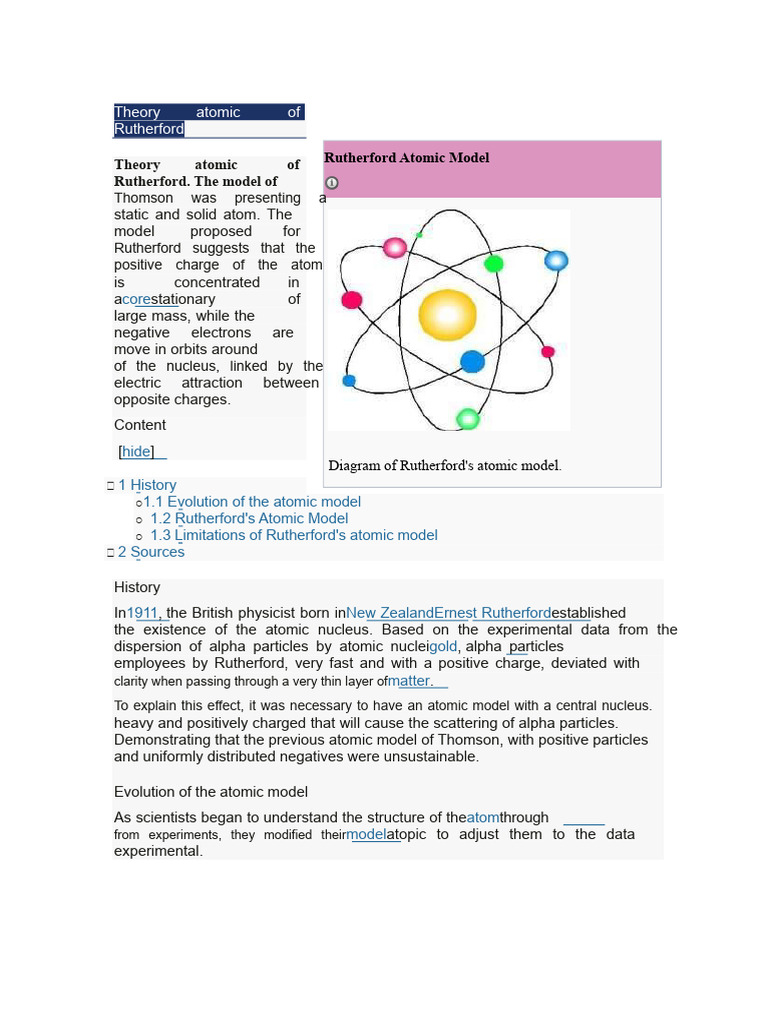 Rutherford's Atomic Model Explained | PDF | Atoms | Atomic Nucleus