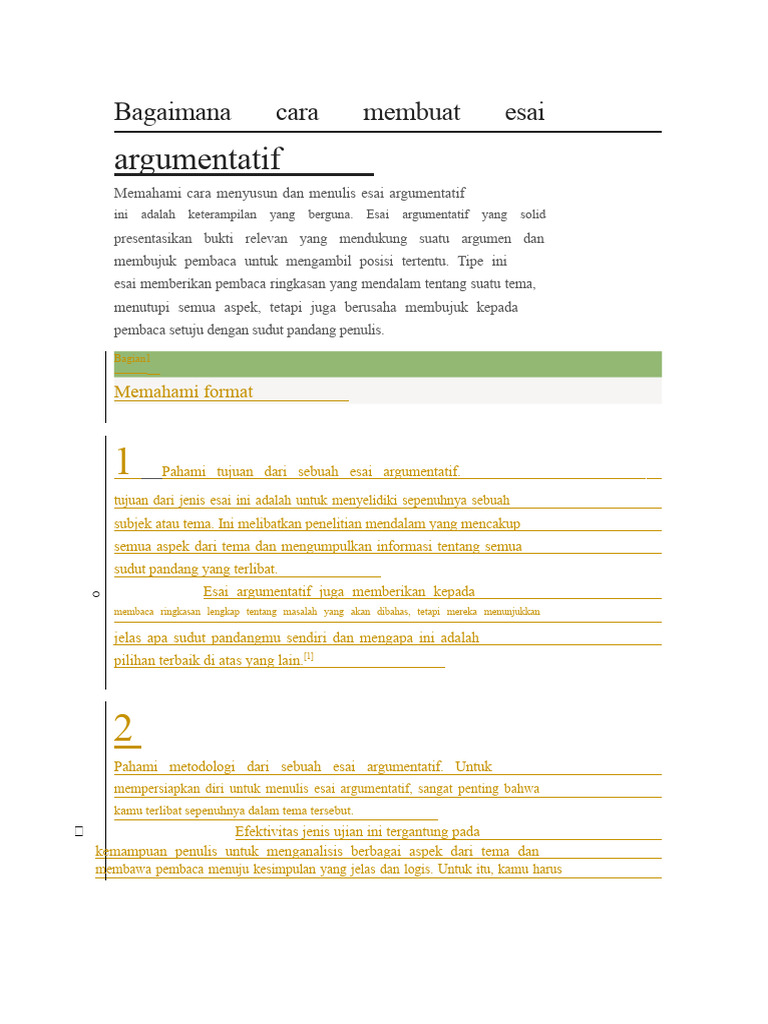 Cara Membuat Esai Argumentatif | PDF