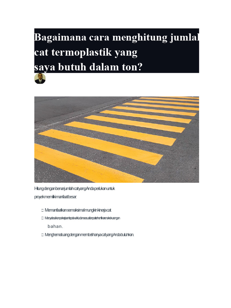 Cara Hitung Cat Termoplastik yang Dibutuhkan | PDF