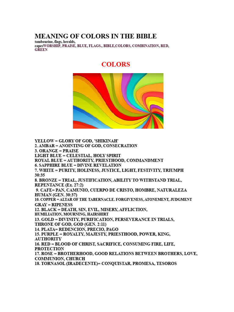 Biblical Color Symbolism Explained | PDF | Moses | Jesus