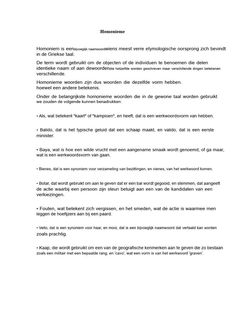 Homonieme en Paronieme PDF | PDF