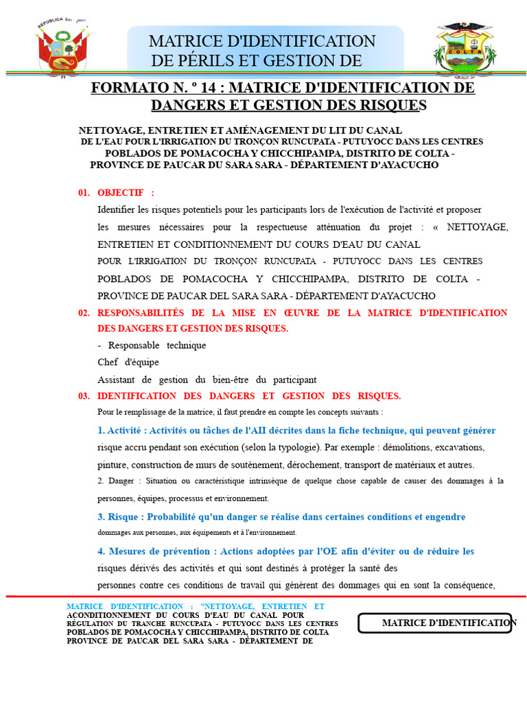 Matrice D'identification - Canal | PDF | Risque | Gestion des risques