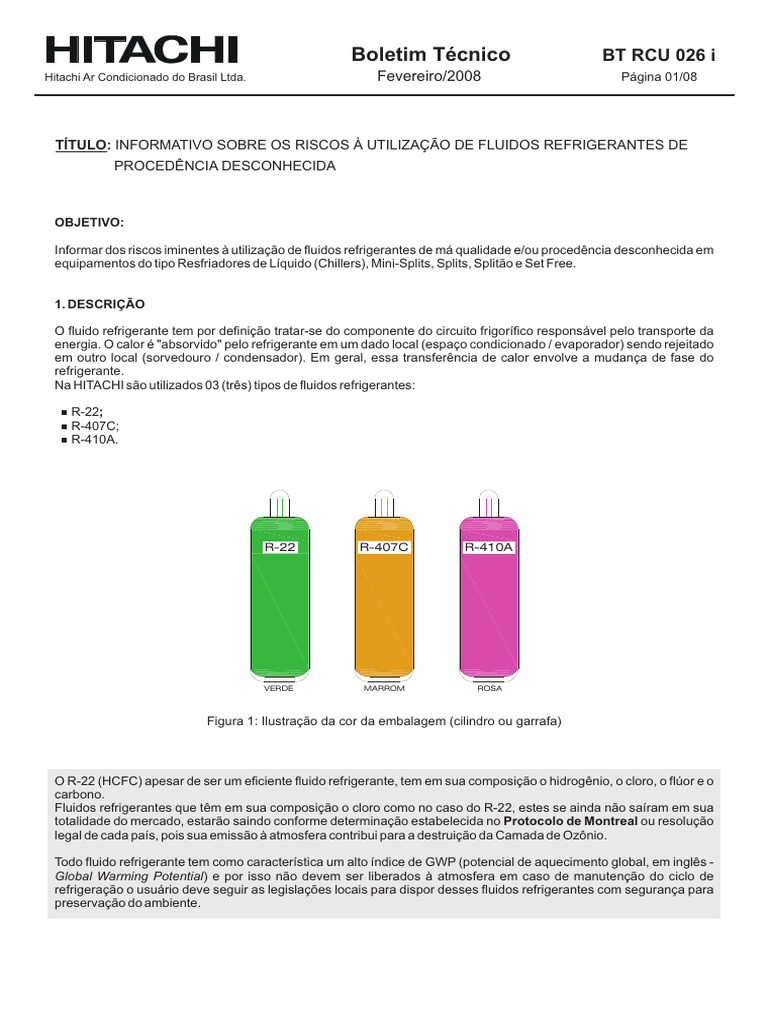 Riscos da Utilização de Fluidos Refrigerantes | PDF | Refrigeração ...