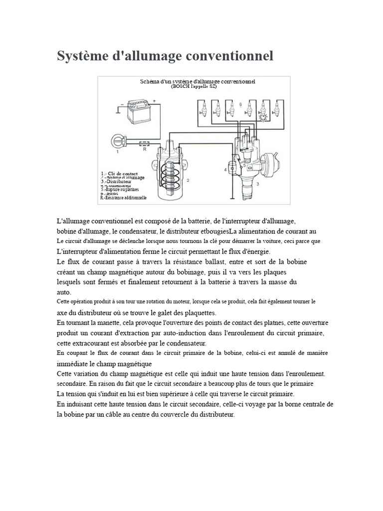 Fonctionnement Du Syst me D allumage Auto PDF Allumage Inducteur