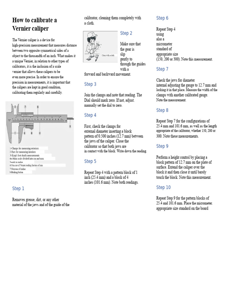 How To Calibrate A Vernier Caliper | PDF | Length