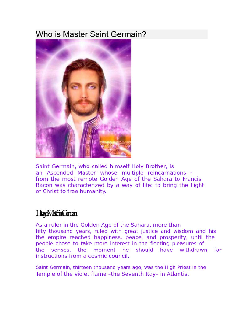 Who Is Master Saint Germain? | PDF | Samuel | Ascended Master
