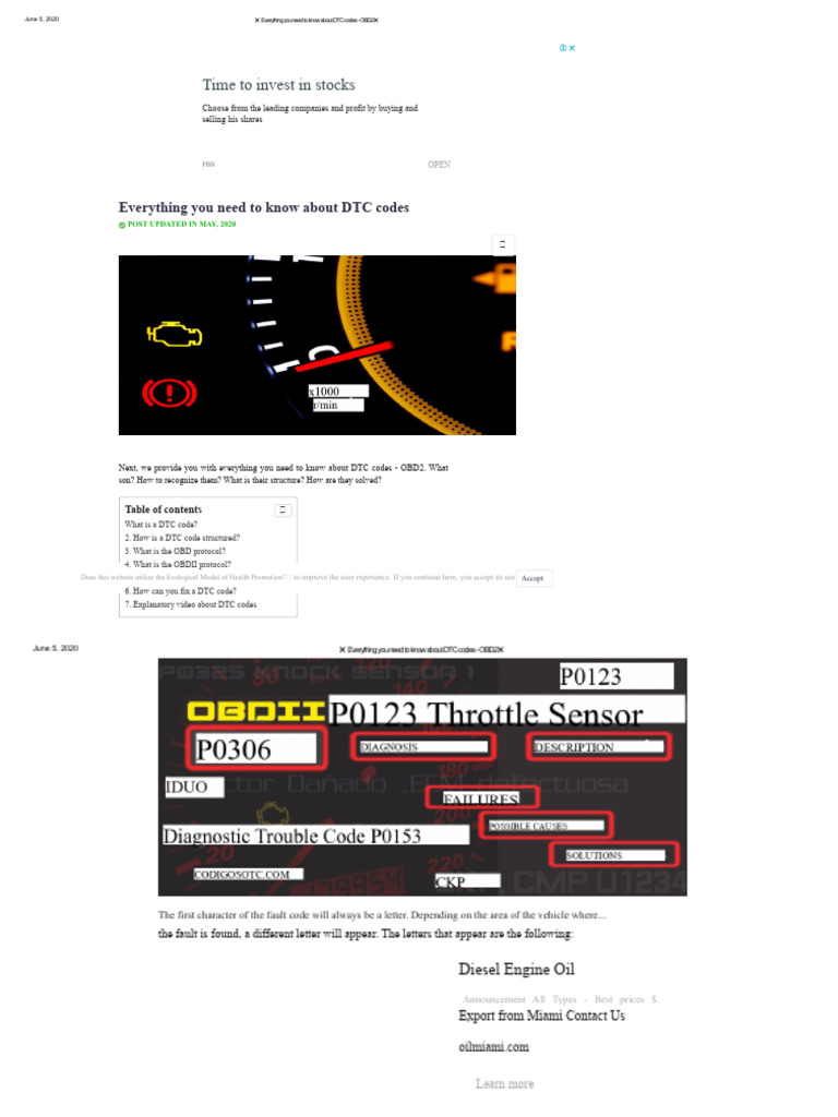 Understanding DTC Codes and OBD2 | PDF | Vehicle Technology | Vehicles