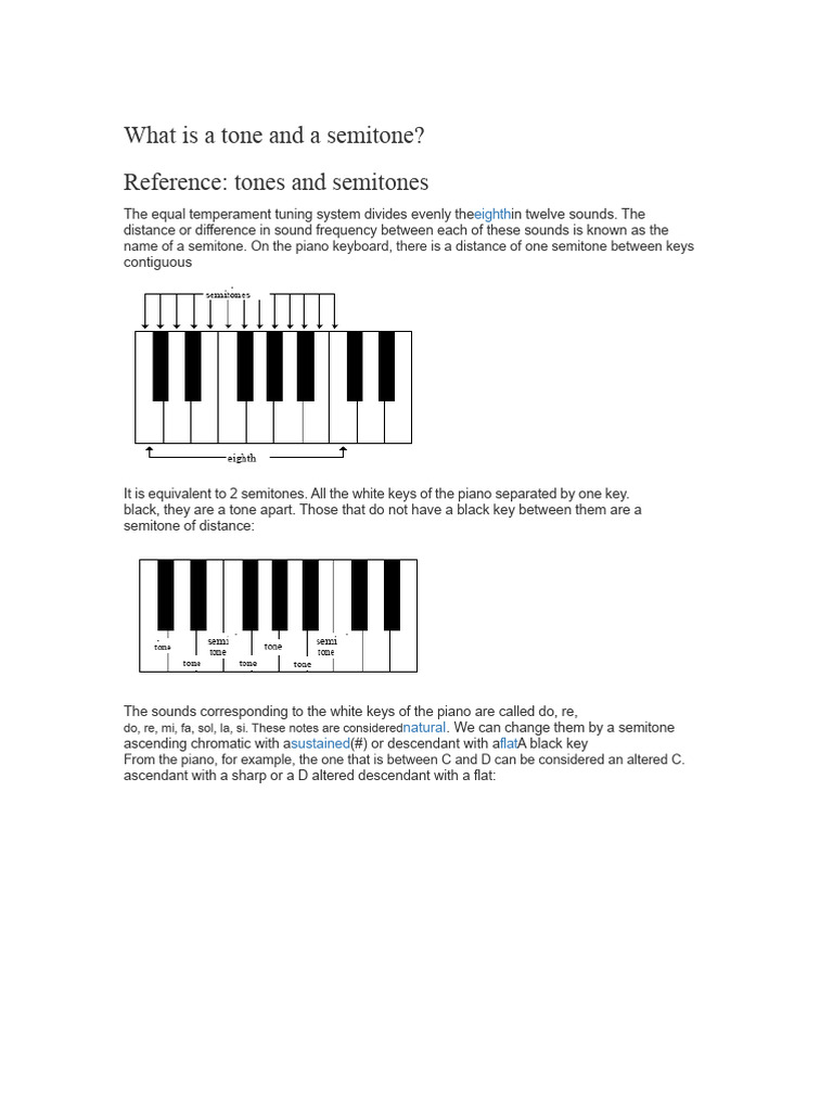 What Is A Whole Tone and A Semitone | PDF | Scale (Music) | Pitch (Music)