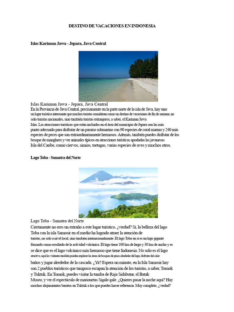 10 Tourist Attractions in Indonesia | PDF | Java | Bali