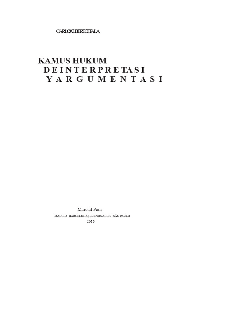 Kamus Hukum Tentang Interpretasi Dan Argumentasi | PDF