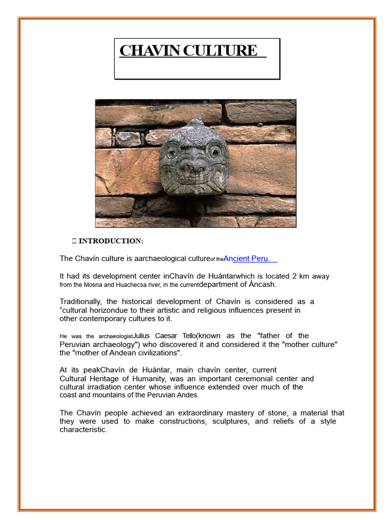 Chavin Culture. (1) | PDF