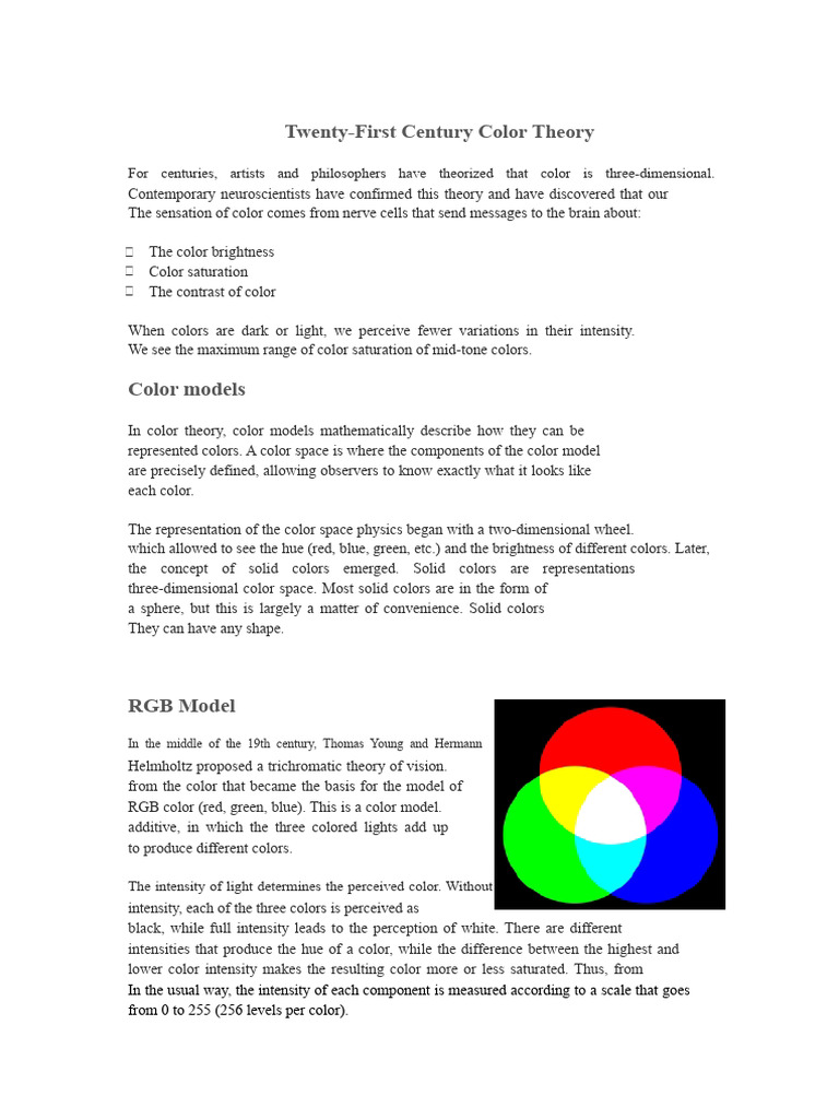 Color Theory Twenty-First Century | PDF | Rgb Color Model | Color