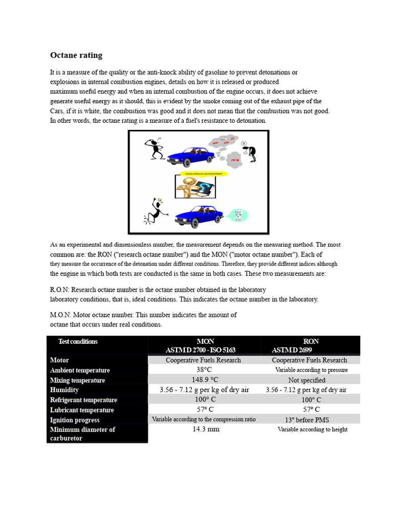 Octane Rating and Cetane Index | PDF | Chemistry | Energy Technology