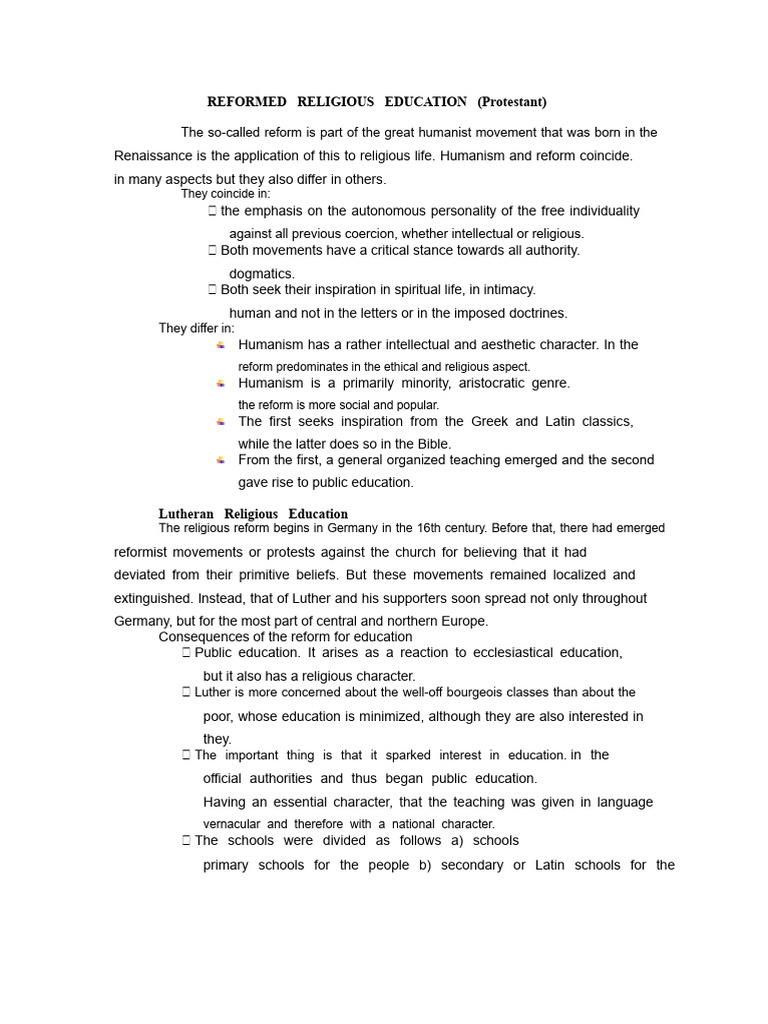 Reformed Religious Education | PDF | Protestantism | Counter Reformation