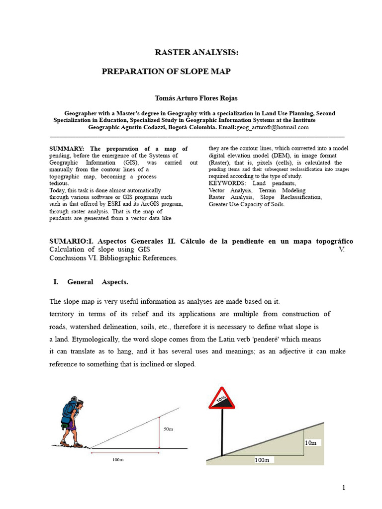 Slope Map Preparation Using Raster Analysis | PDF | Geographic ...