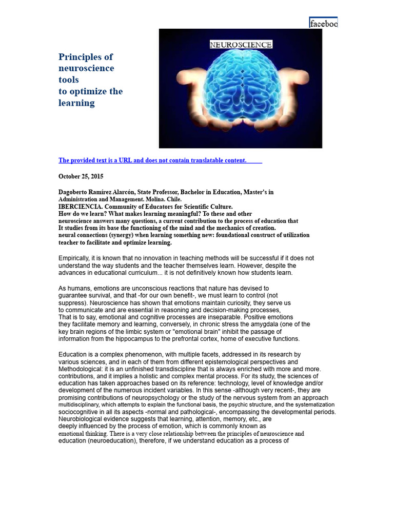 Neuroscience Principles for Effective Learning | PDF | Emotions | Knowledge