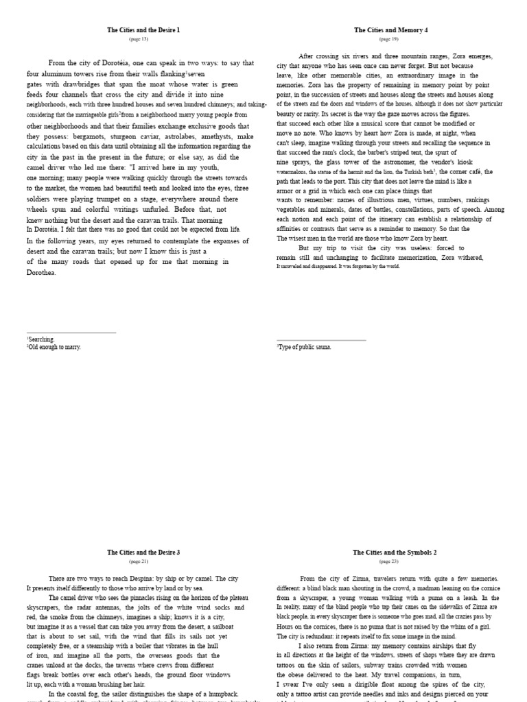 Exploring Italo Calvino's Zora and Dorotéia | PDF