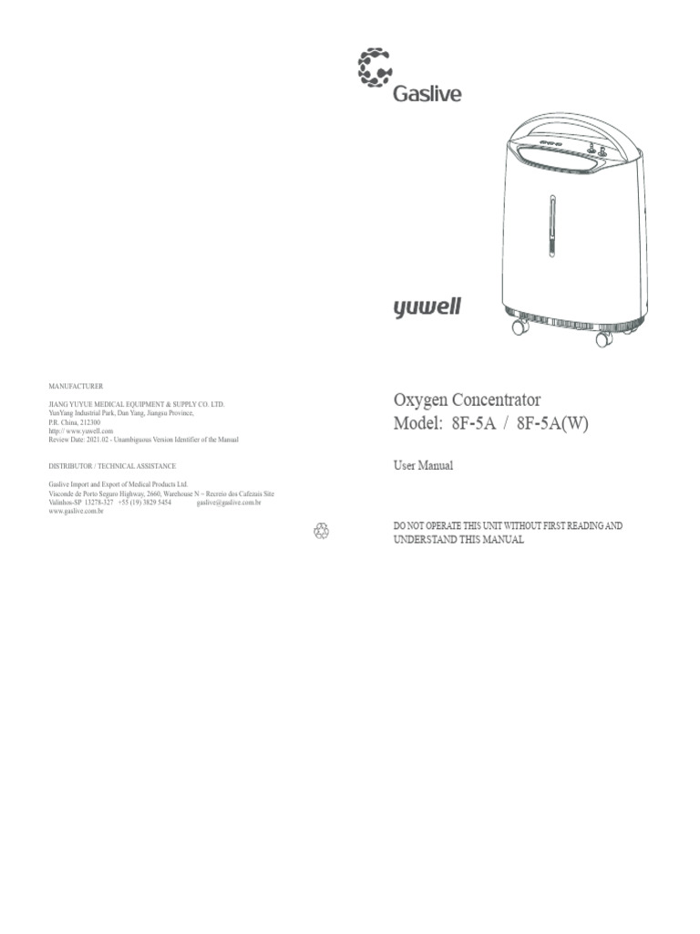 Using the Yuwell 8F-5A Oxygen Concentrator | PDF | Humidity | Oxygen