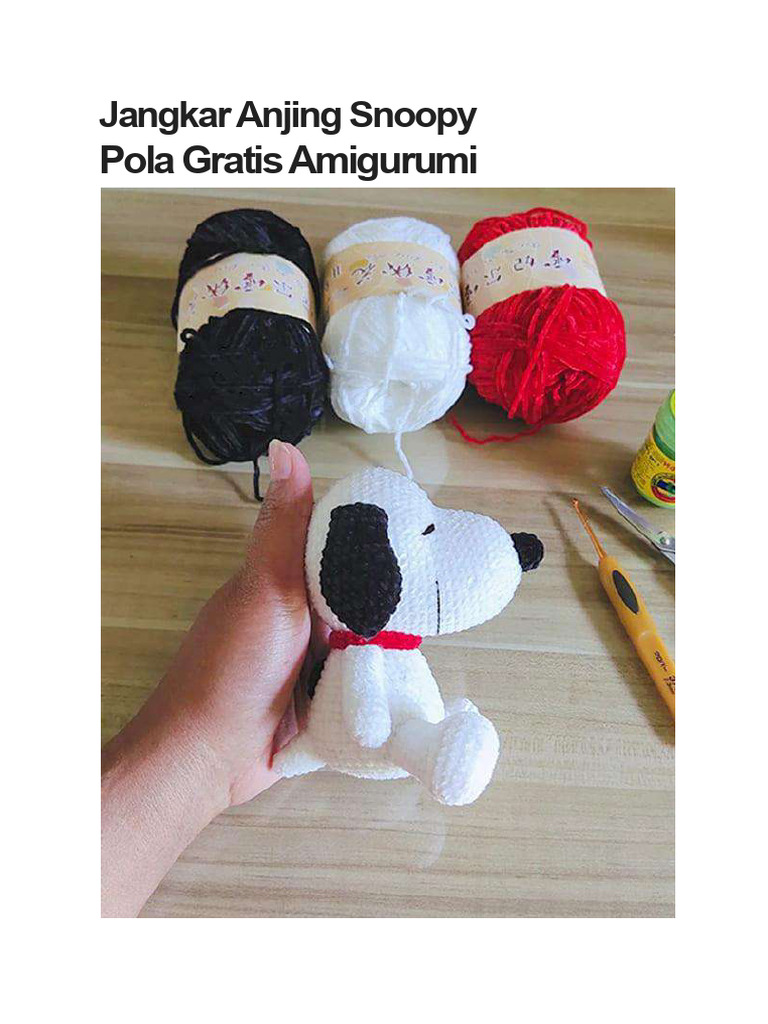 Pola Gratis Amigurumi Anjing Snoopy Crochet | PDF