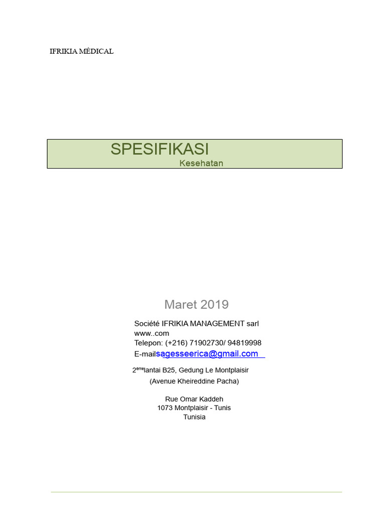 Layanan Medis Internasional IFRIKIA | PDF