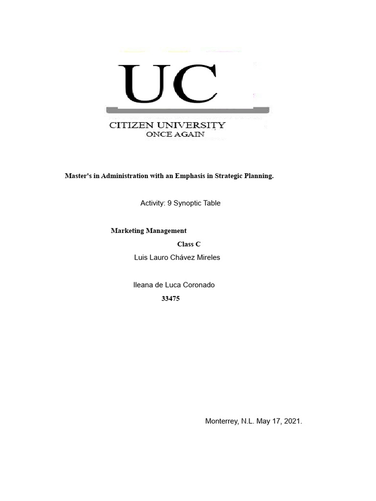 Activity - 9 - ILC Synoptic Chart Pricing Fixation | PDF | Pricing
