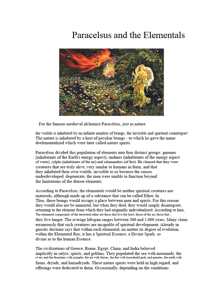 Paracelsus and The Elementals (Carlos Bernardo Loureiro) | PDF ...