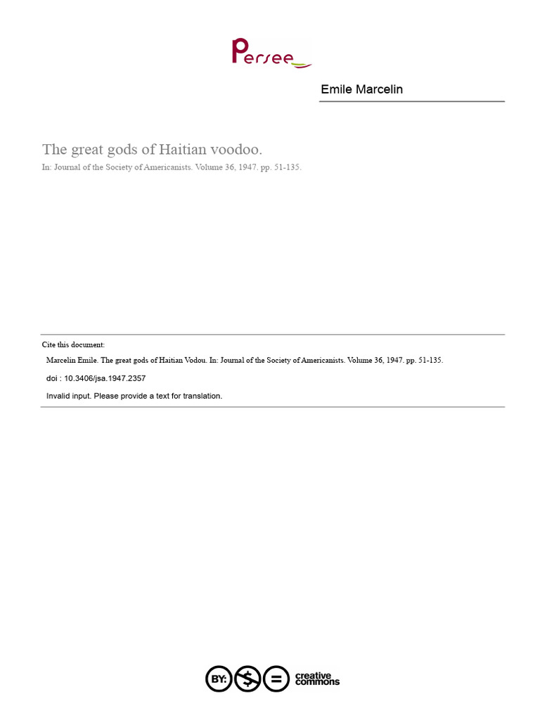 The Great Gods of Haitian Vodou | PDF