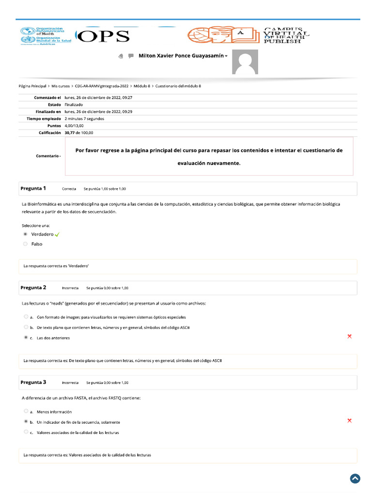 Module 8 Questionnaire - Review of The Attempt | PDF